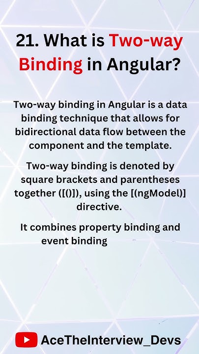 What is Two-way Binding in Angular? 🤔 Angular Interview Q&A #angular #shorts #interview - YouTube
