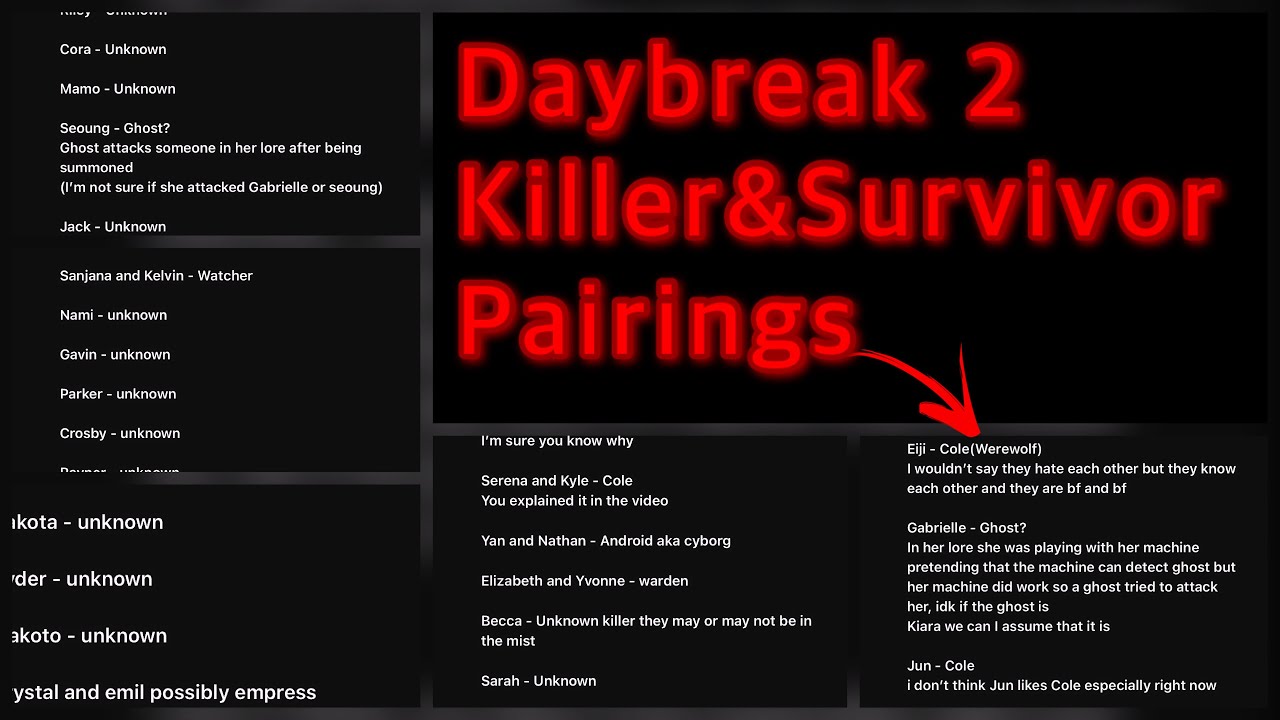 Daybreak 2 Character Pairings - YouTube