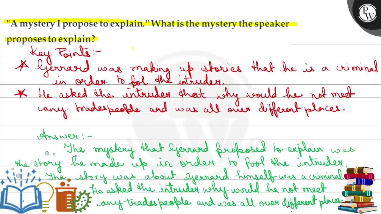 "A mystery I propose to explain." What is the mystery the speaker p ...