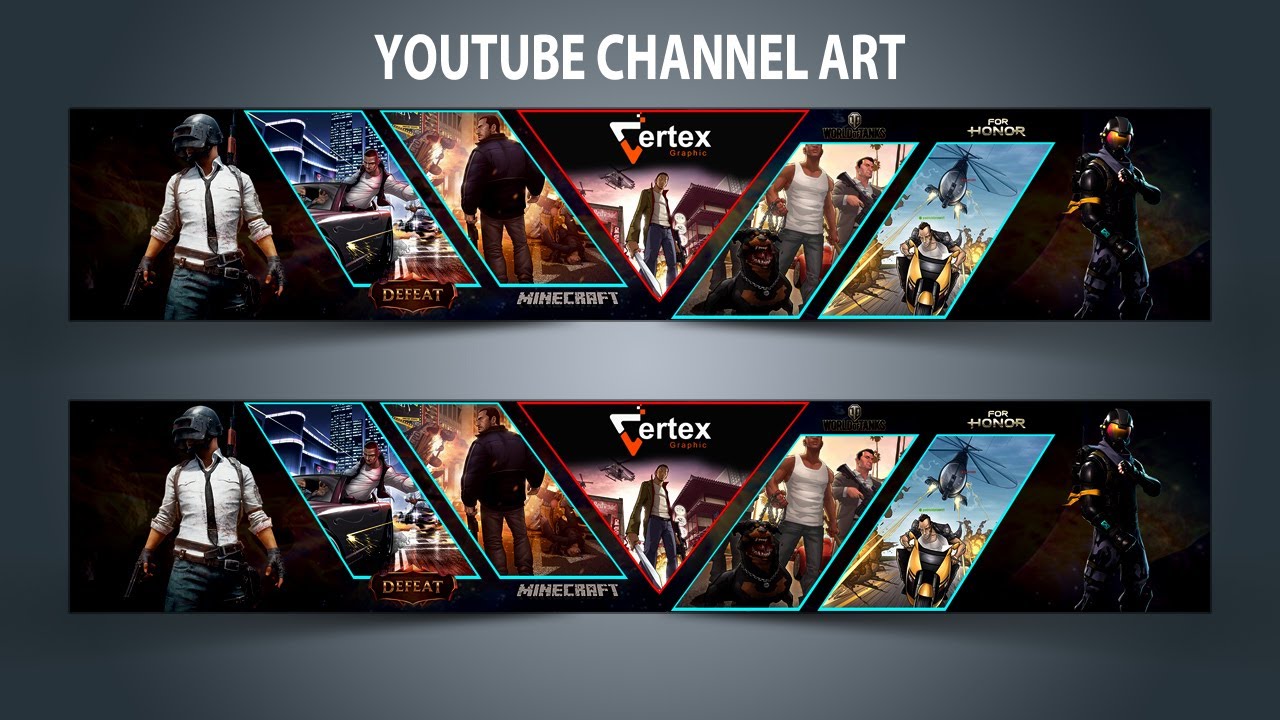 How to Create Modern YouTube Channel Art - Professional YouTube Banner ...