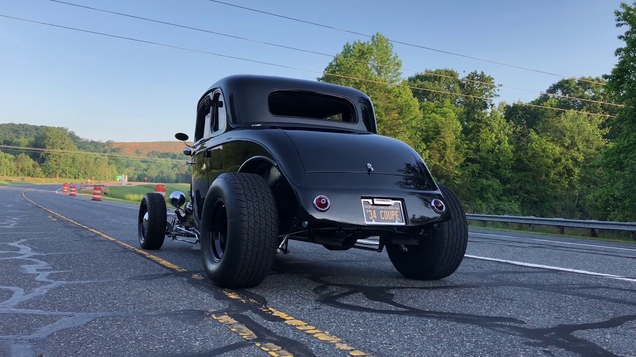 Porter Muffler 2" exhaust on a '34 Ford Coupe - YouTube