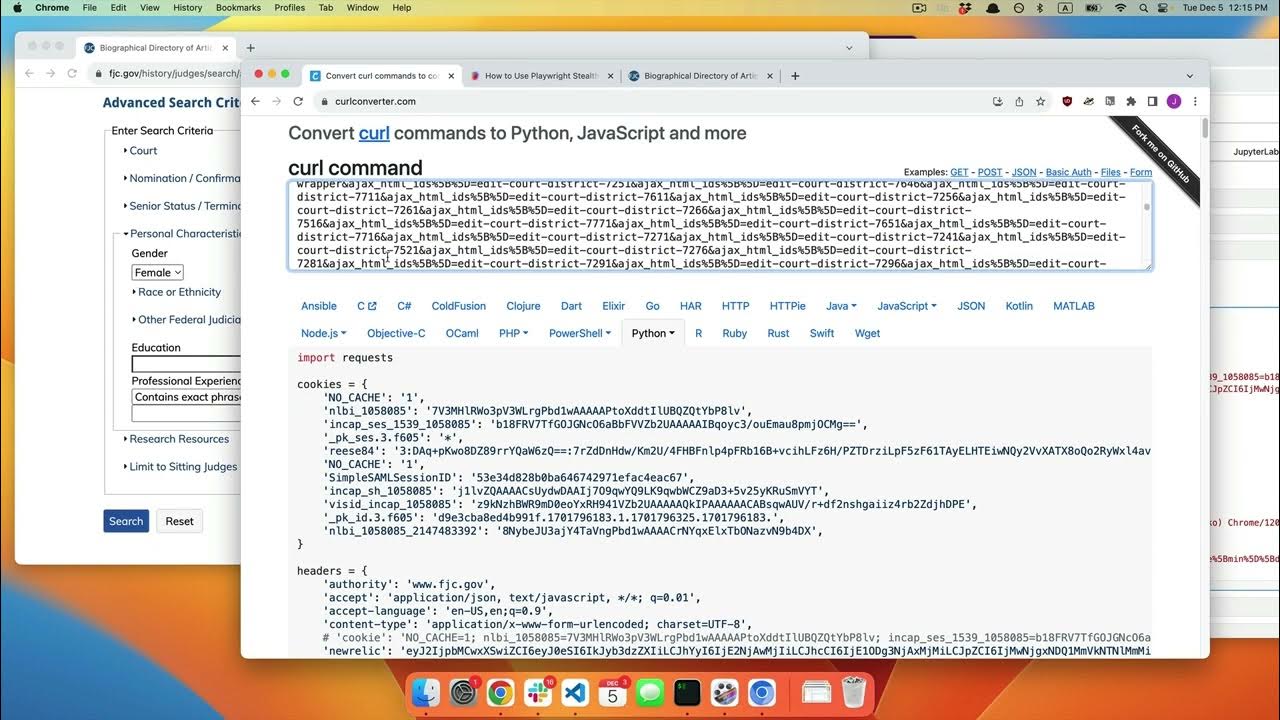 Scrape by faking a browser request (to avoid bot detection??) in Python ...