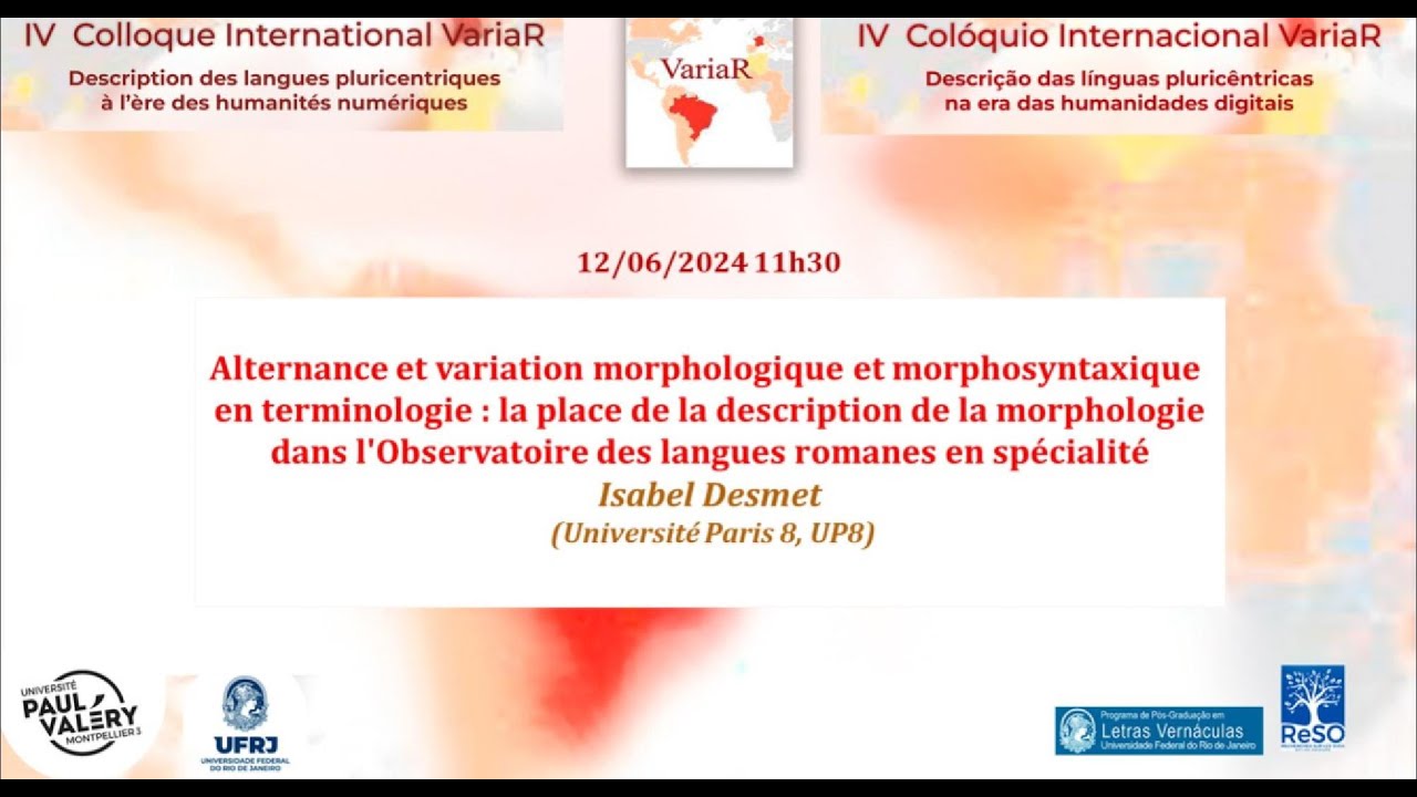 Alternância e variação morfológica e morfossintática em terminologia ...