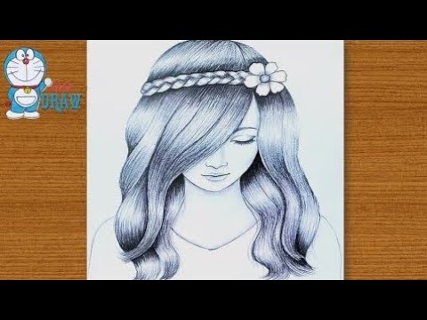How to drawing girls face name Sumi || hear step by step || pencil ...