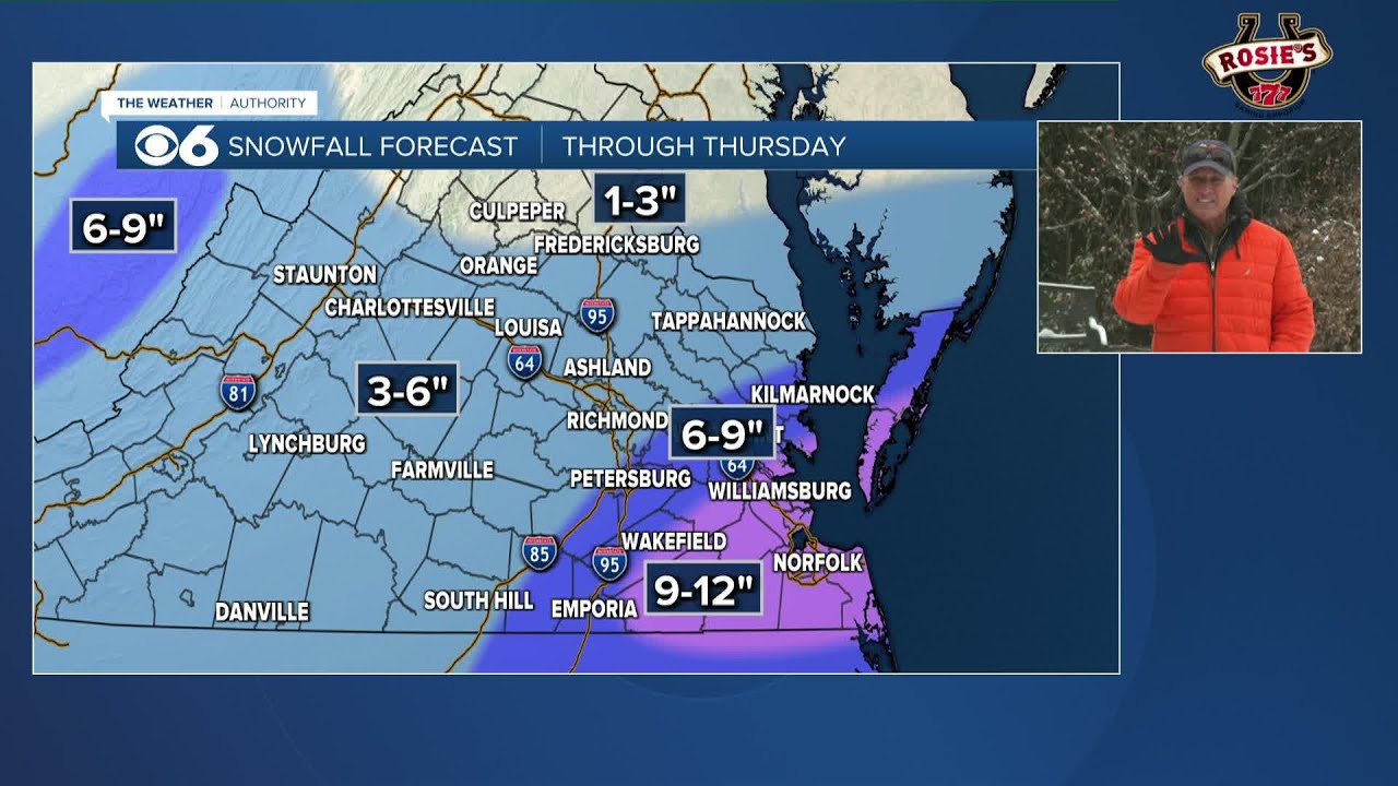 Winter weather update in Virginia at 12:15 p.m. Feb 19, 2025 - YouTube