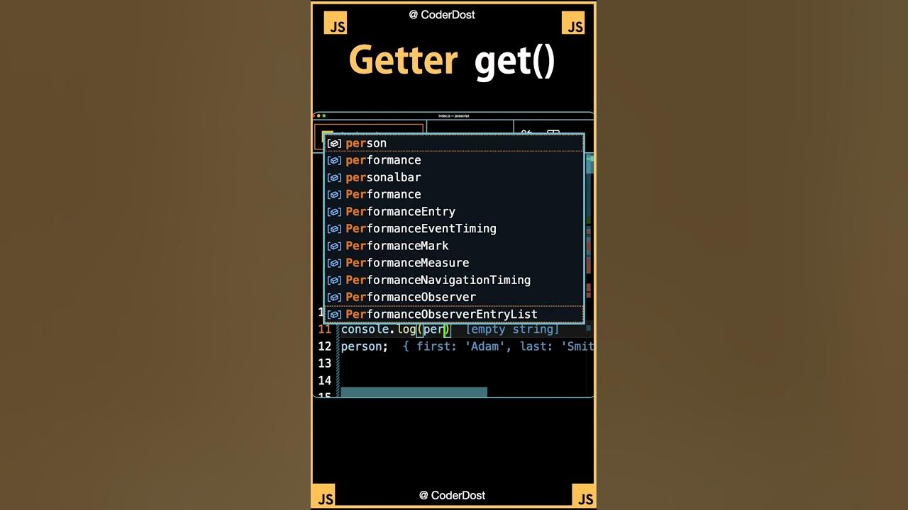 JavaScript Getter - get properties #javascript #reactjs #shorts - YouTube