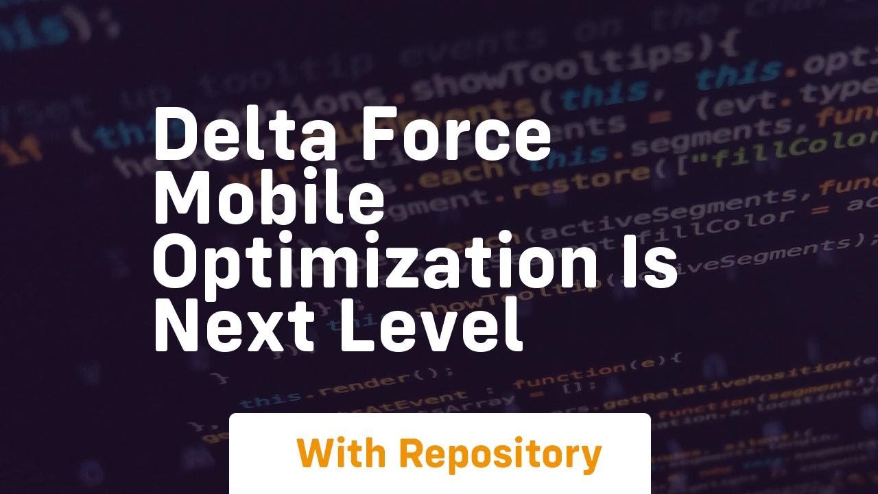 Delta force mobile optimization is next level - YouTube