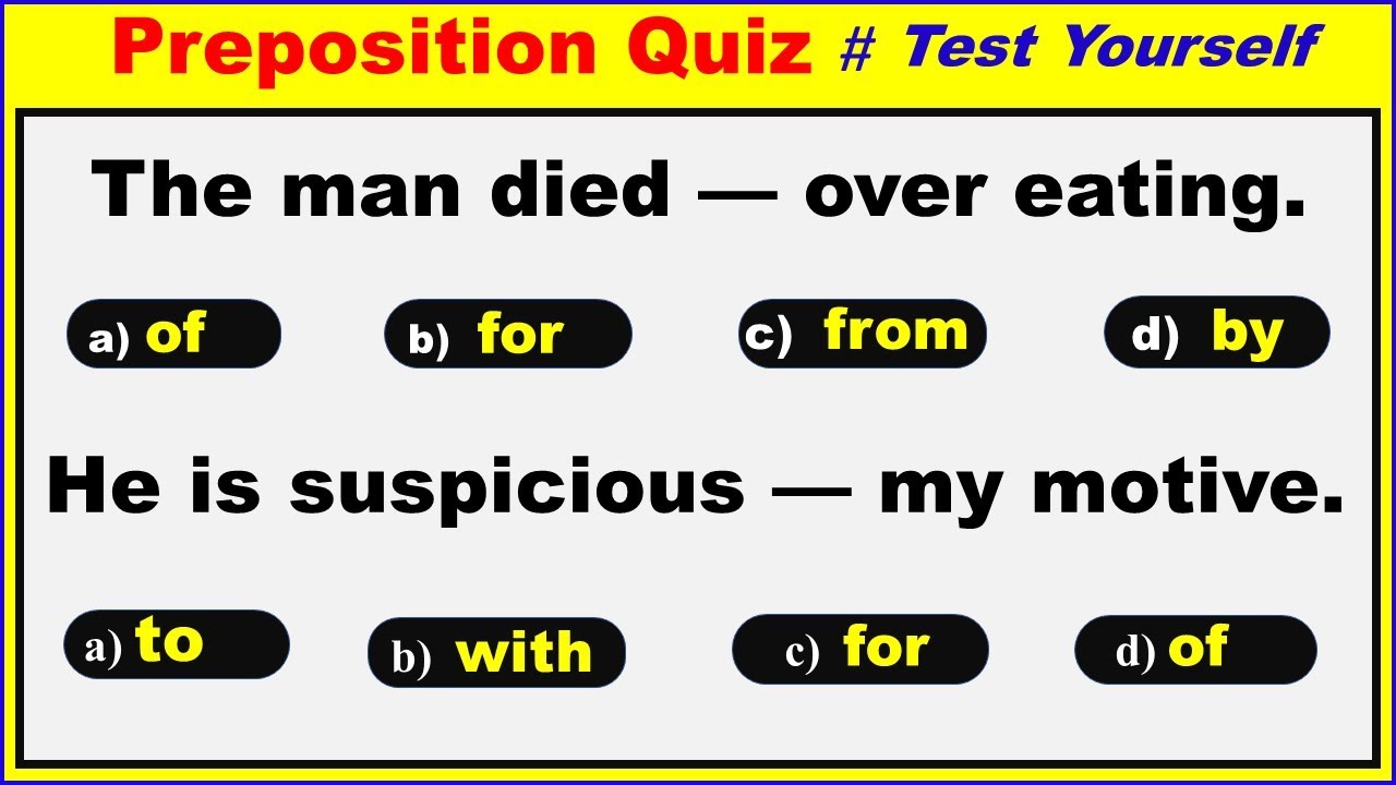 Preposition in English Grammar # Preposition Test # Preposition Quiz ...