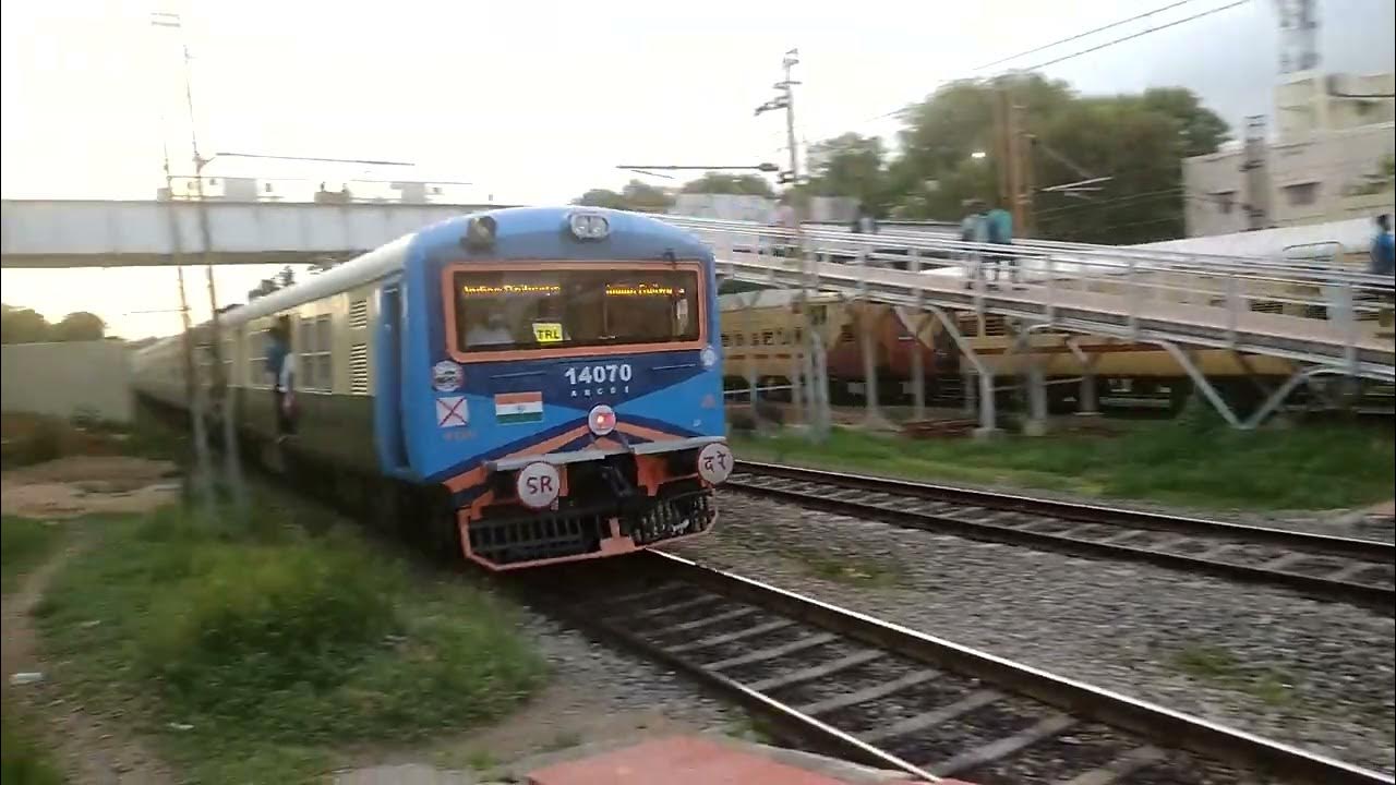 Colorful Chennai EMU subarban at PERAMBUR CW station - YouTube