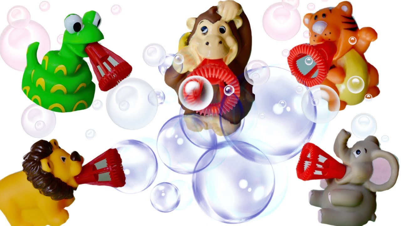 Learn Animals Names & Sound in Bubbles Pool Video for Kids - YouTube