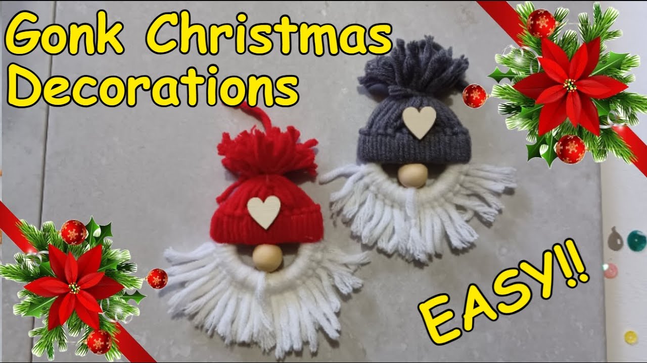 EASY Christmas Gonks tree decorations MACRAME TUTORIAL Make Your Own ...