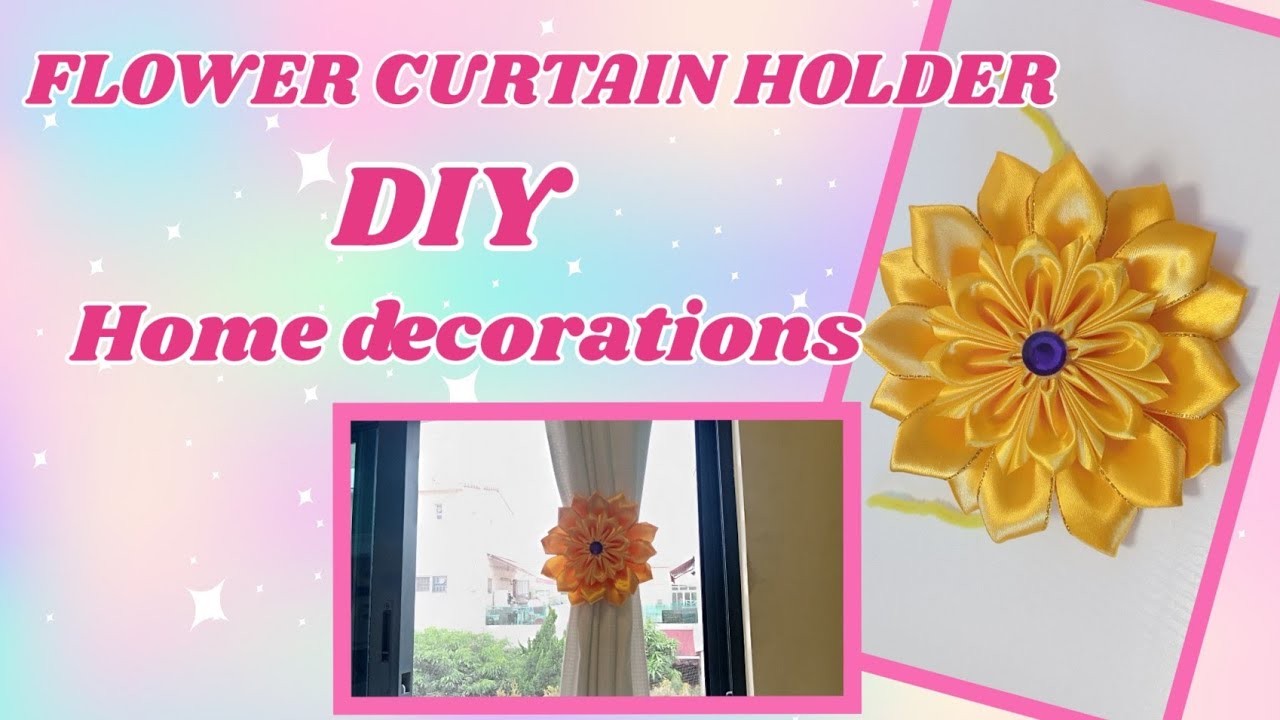 HOW TO MAKE A FLOWER CURTAIN DECORATIONS? || DIY HOME DECORATIONS - YouTube