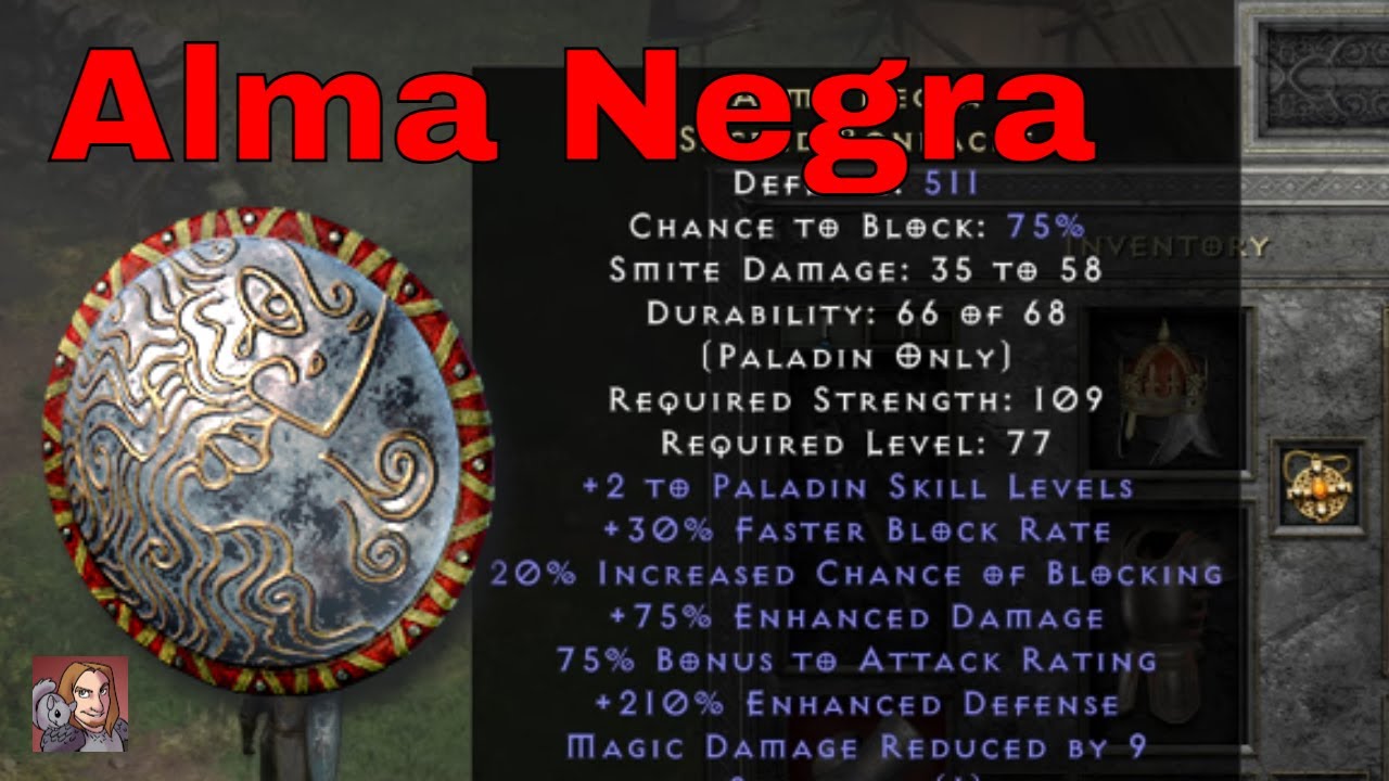 D2R Unique Items - Alma Negra (Sacred Rondache) - YouTube