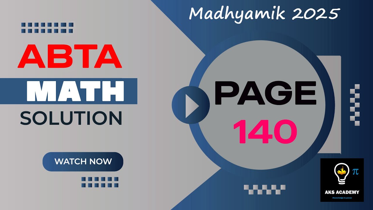 ABTA 140 MATH SOLUTION || ABTA MATH 2025 || MADHYAMIK 2025 || ROAD TO ...