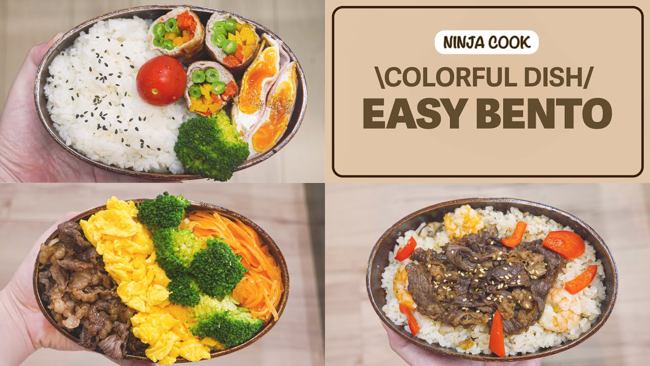 【EASY JAPANESE BENTO】A week of simple bento with colorful dishes. Extra ...