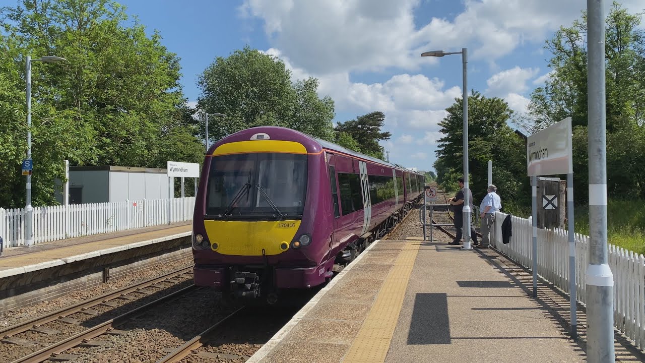 EMR Purple 170416 passing Wymondham empty 23/06/2021 - YouTube