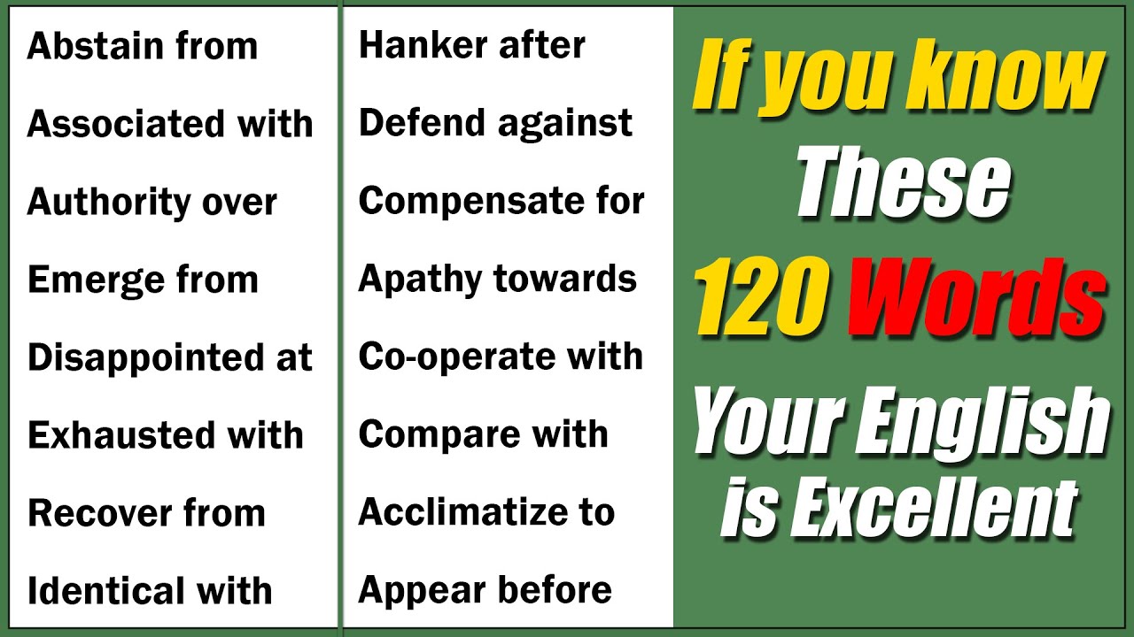 If YOU KNOW these 120 ADVANCED WORDS, your ENGLISH is EXCELLENT! - YouTube