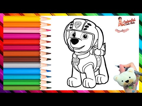 How To Draw And Color Zuma From Paw Patrol 🐾🐶🌈 Drawings For Kids | CCK