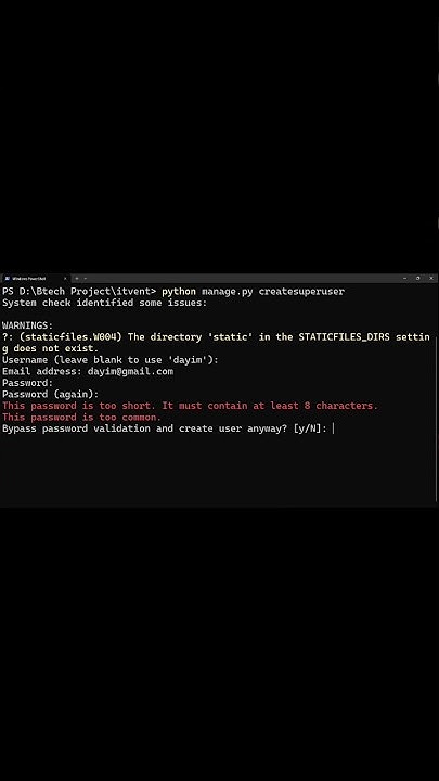 How to create super user in Django #shorts #trending #django #python - YouTube
