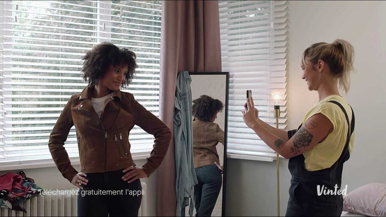 Appli Vinted "c'est la plateforme des amoureux de la seconde main" Pub ...