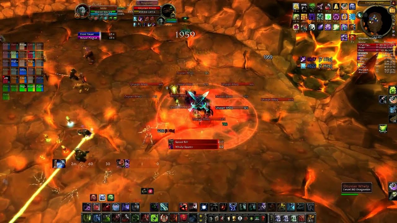 The Hungering Cold Vs Onyxia (25 player) and loads of whelps - YouTube