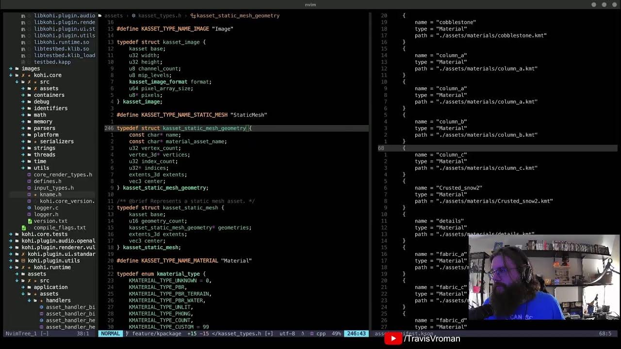 C/Vulkan Game Engine Dev Ep. 226 Asset System Redux, font importing and serialization !kohi ...