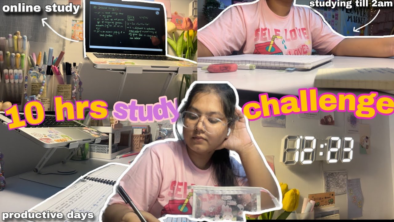 10hrs study challenge 📚 ️ 7 days study challenge 🌸 ( Day 07 ) - YouTube