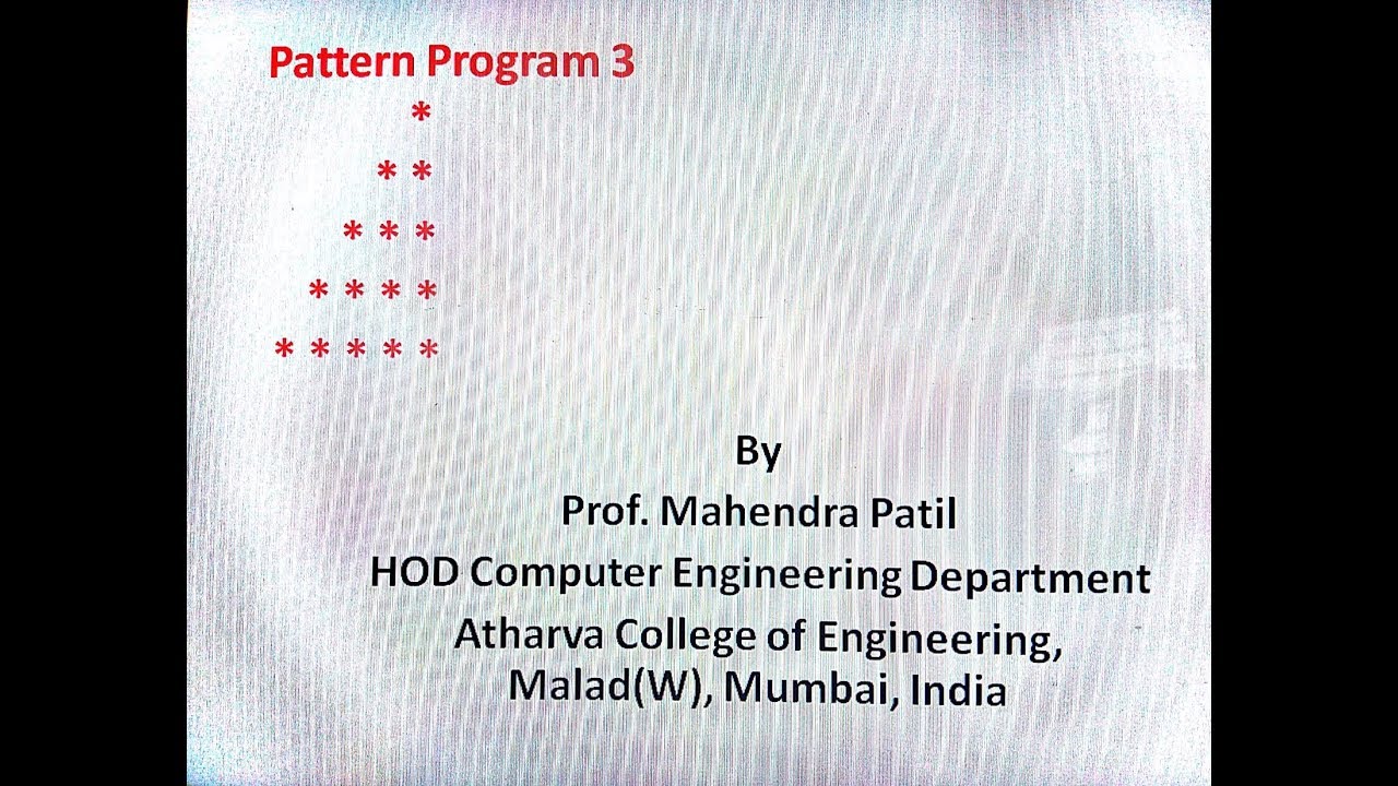 Pattern Program 3 - YouTube
