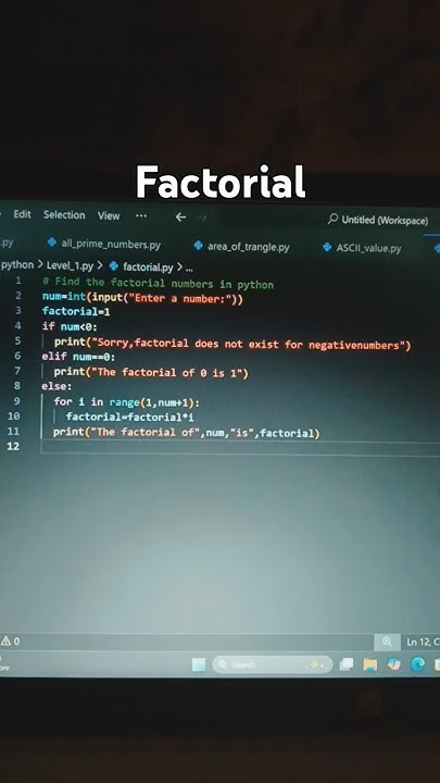 factorial ️ #coding #computer #engineering #python #pythonprogramming # ...