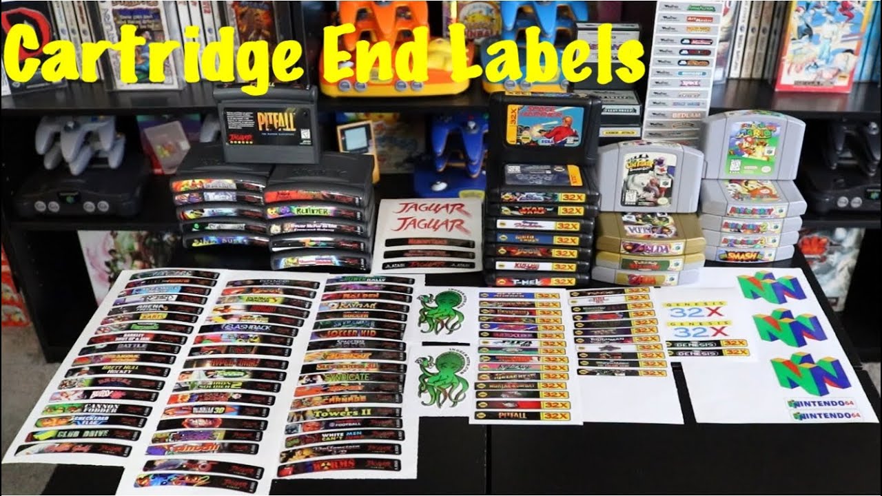 Video Game Cartridge End Labels (Nintendo 64, Sega 32x, Atari Jaguar ...