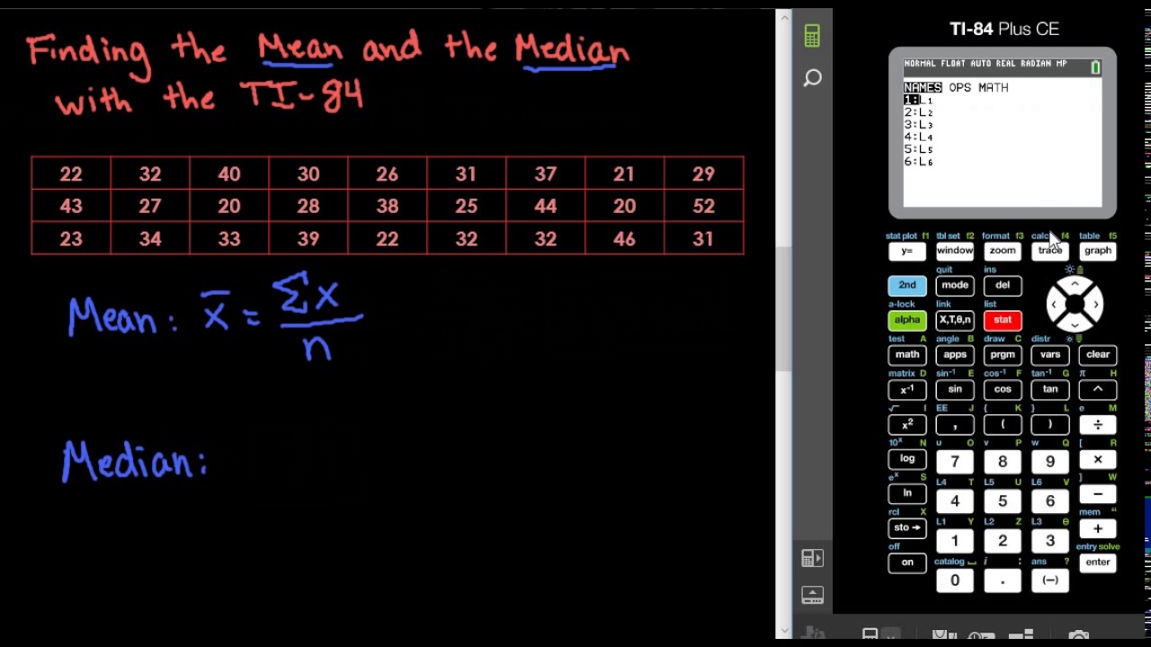 Finding The Mean And Median With The TI 84 YouTube Finding The Mean And Median With The TI 84 YouTube
