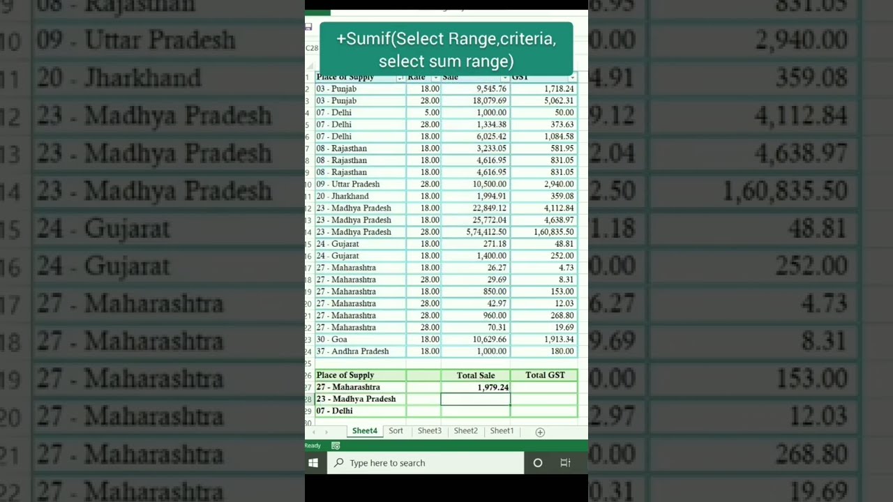 Sum If In Excel shorts YouTube Sum If In Excel shorts YouTube
