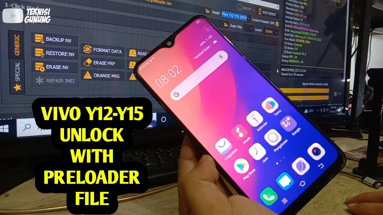 VIRAL VIVO Y12/Y15 PD1901 UNLOCK PIN DAN FRP BIKIN SENAM JANTUNG TAPI ...