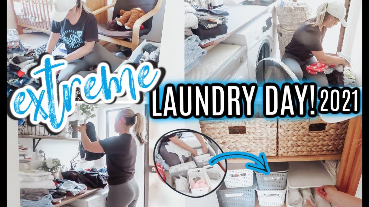 LAUNDRY ROUTINES 2021 || EXTREME LAUNDRY MOTIVATION || CLEAN AND ...
