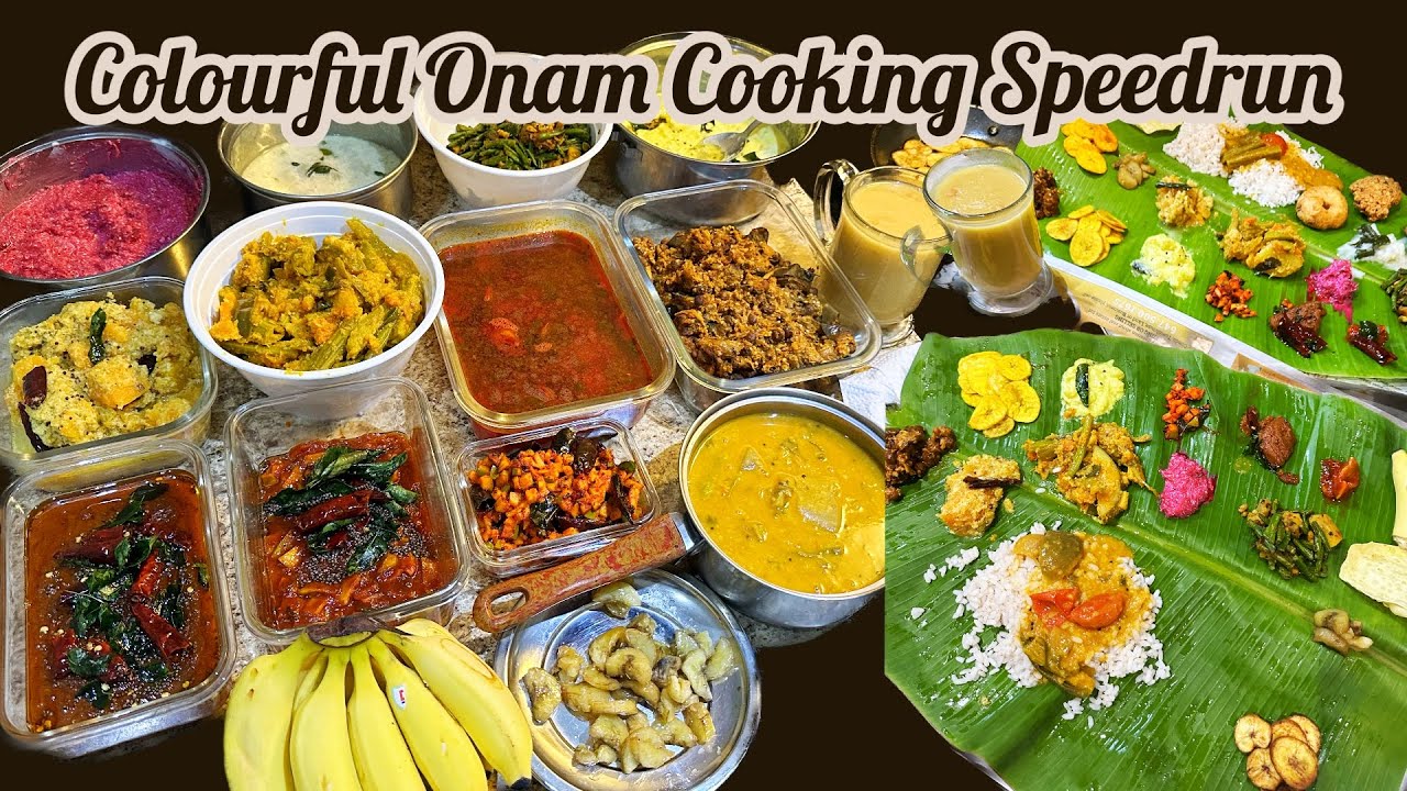 Relaxing Colorful Onam Cooking Virundhu | silent Vlog | Onam Sadhya ...
