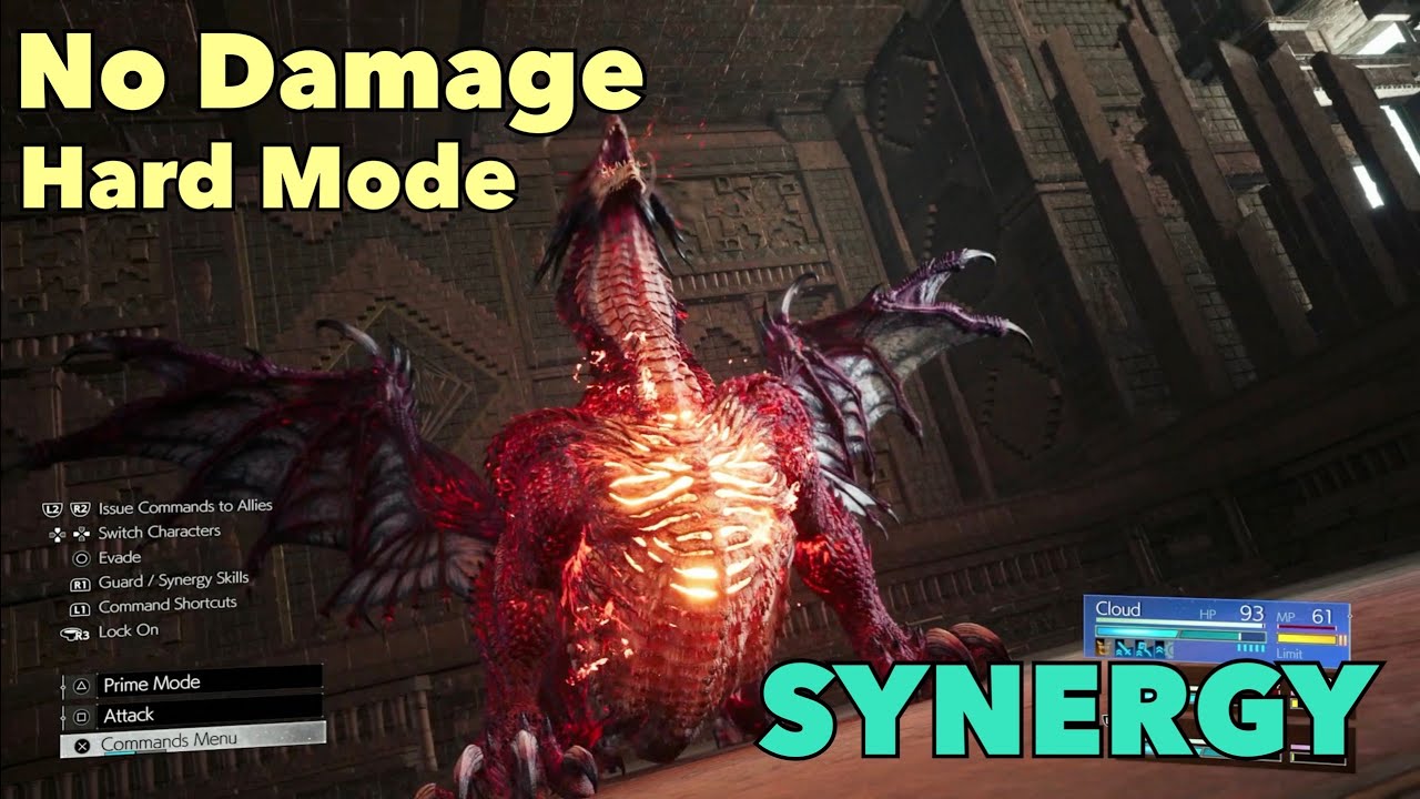Red Dragon No Damage Synergy (Hard Mode) FF7 Rebirth - YouTube