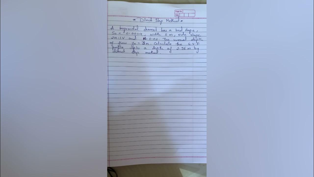 FM II - Unit No.2- GVF-Numerical on Direct Step Method-Part 1 - YouTube