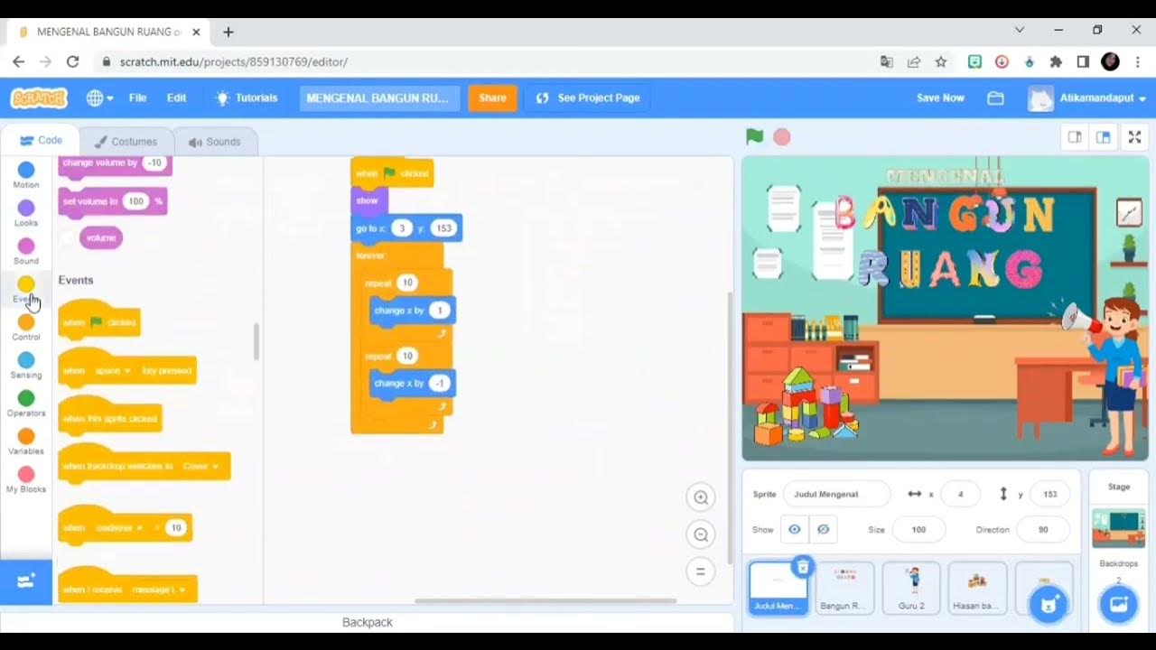 MEMBUAT MEDIA PEMBELAJARAN BERBASIS SCRATCH (MENGENAL BANGUN RUANG) - YouTube