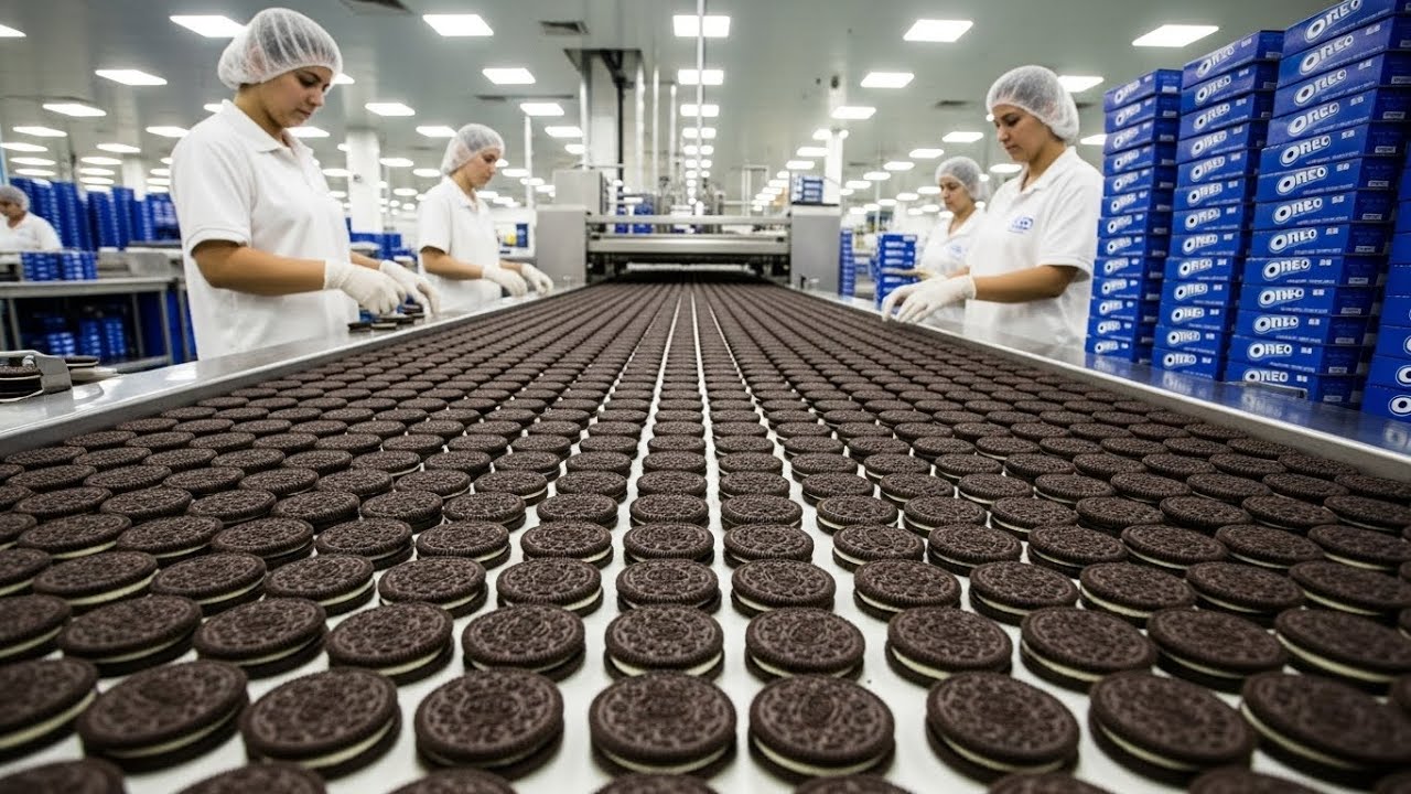 Inside Oreo’s Billion Dollar Cream Filling Line The Exact Sandwiching ...
