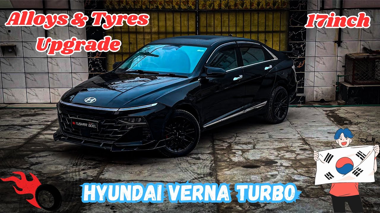 Hyundai Verna Turbo 2024 [Alloys & Tyres Upgrade] 17inch Setup With ...