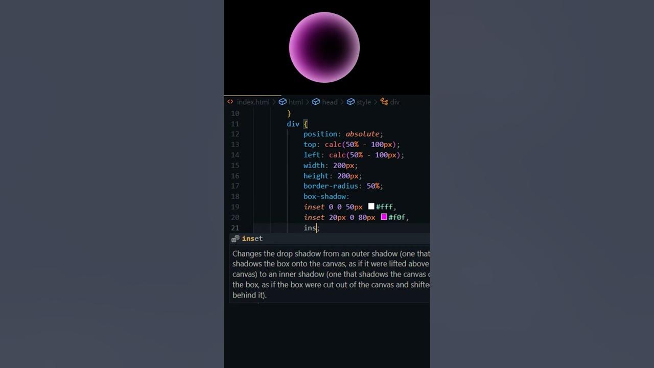 Glowing Circle Box Shadow Effect Shorts Codingspirit Youtube