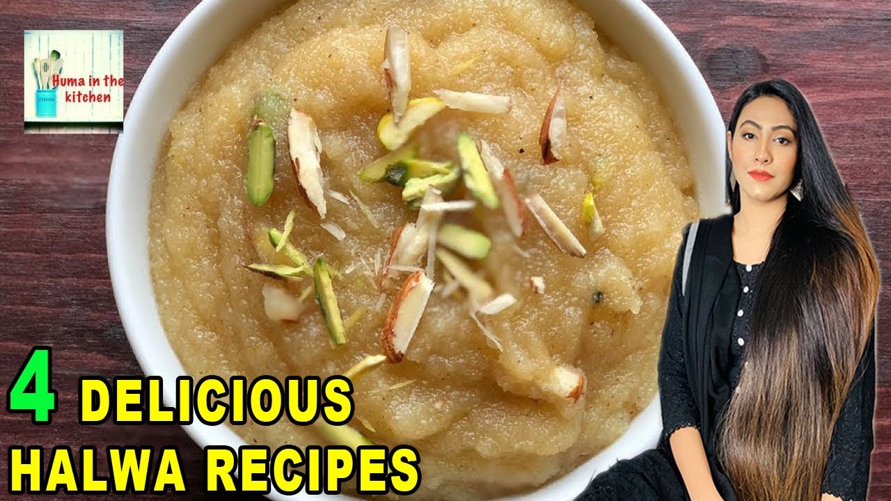 4 Tasty 👌 🤤 Quick Halwa Recipes | Suji Halwa 10 Minute | Carrot Halwa ...