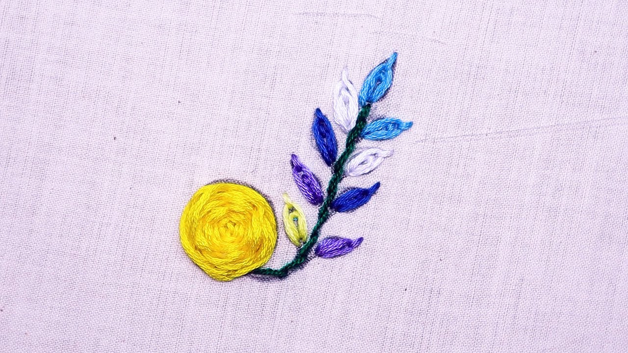 Woven Wheel Rose stitch | Spider Web Rose Stitch Embroidery Design ...
