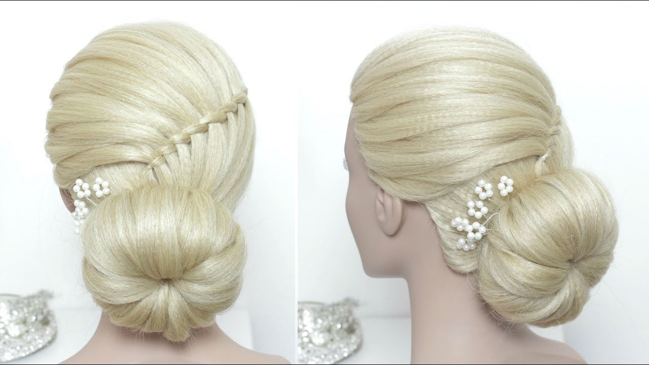 Party Bun Hairstyle For Long Hair. Simple Juda Style - YouTube