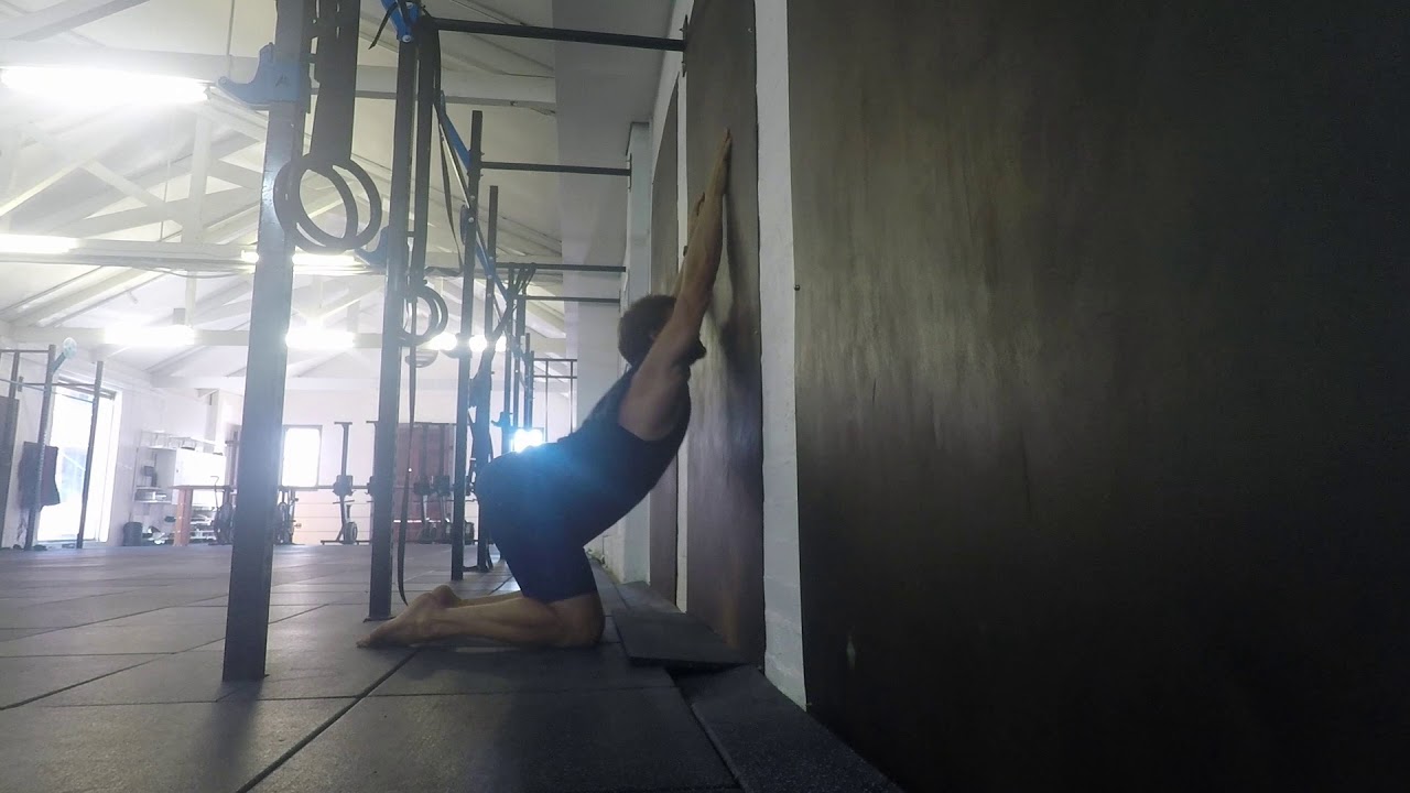 Thoracic Extension, Kneeling, Wall Stretch - YouTube