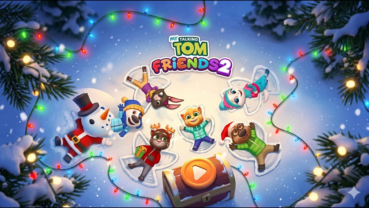 My Talking Tom Friends 2 Winter Gameplay - Snow Angels & Christmas Fun ...