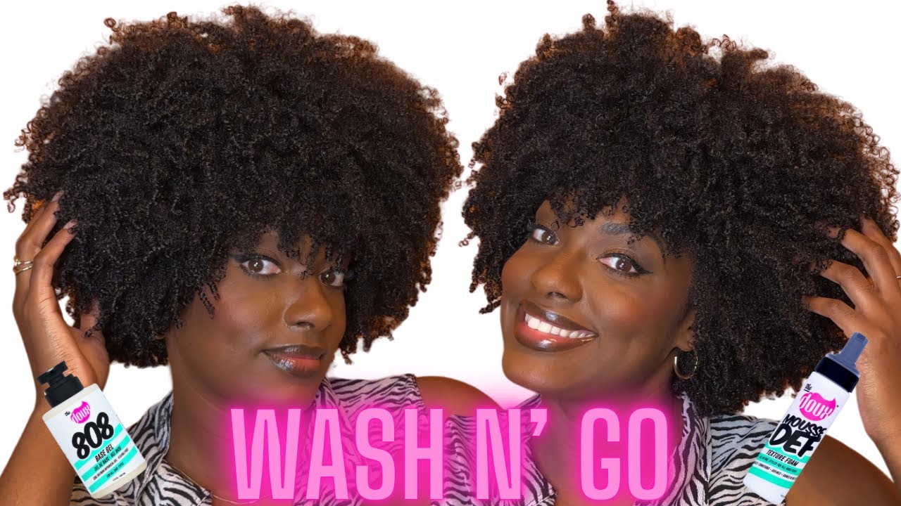 Wash N’ Go on Natural Type 4 Hair| The Doux Base Gel & Mousse Combo ...