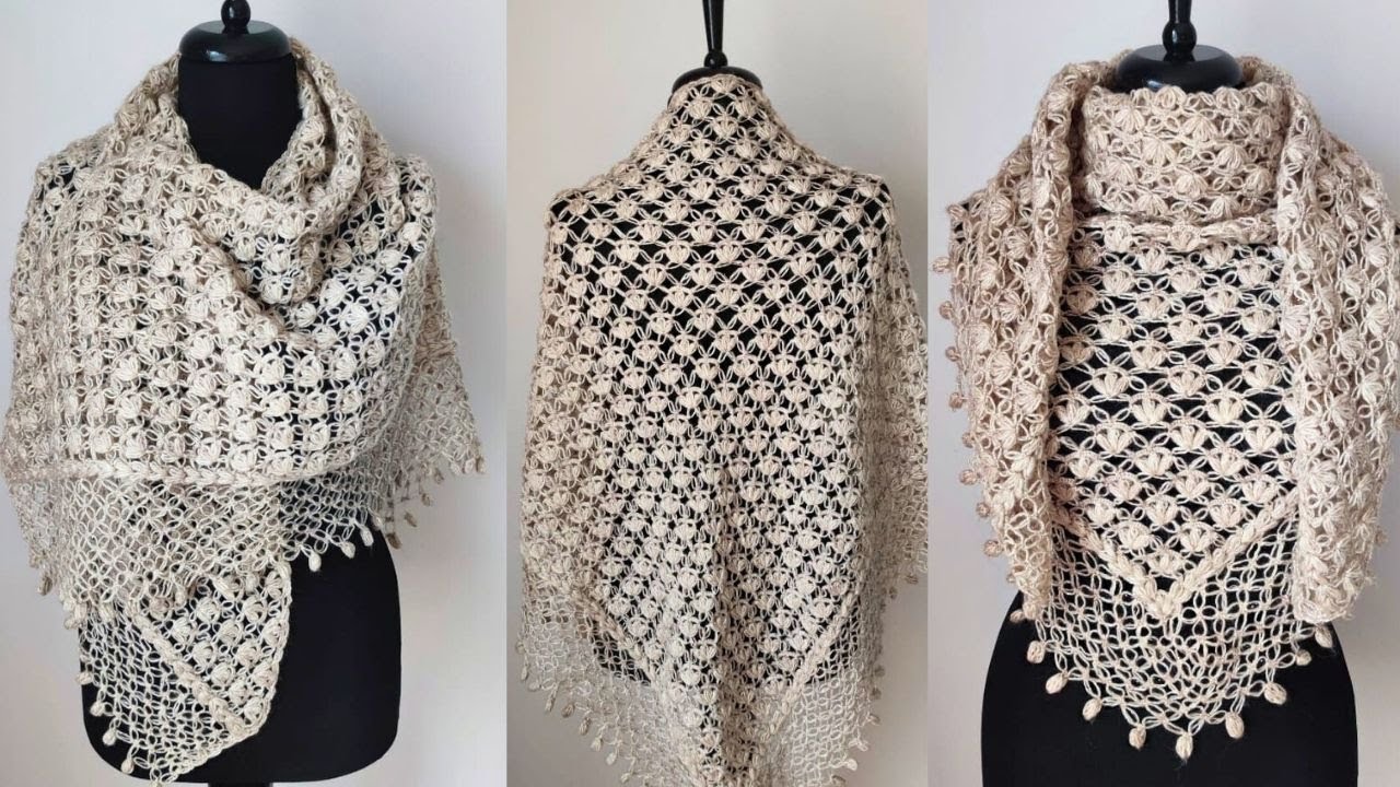 Create Your First Crochet Shawl: Easy Crochet Triangle Shawl for ...
