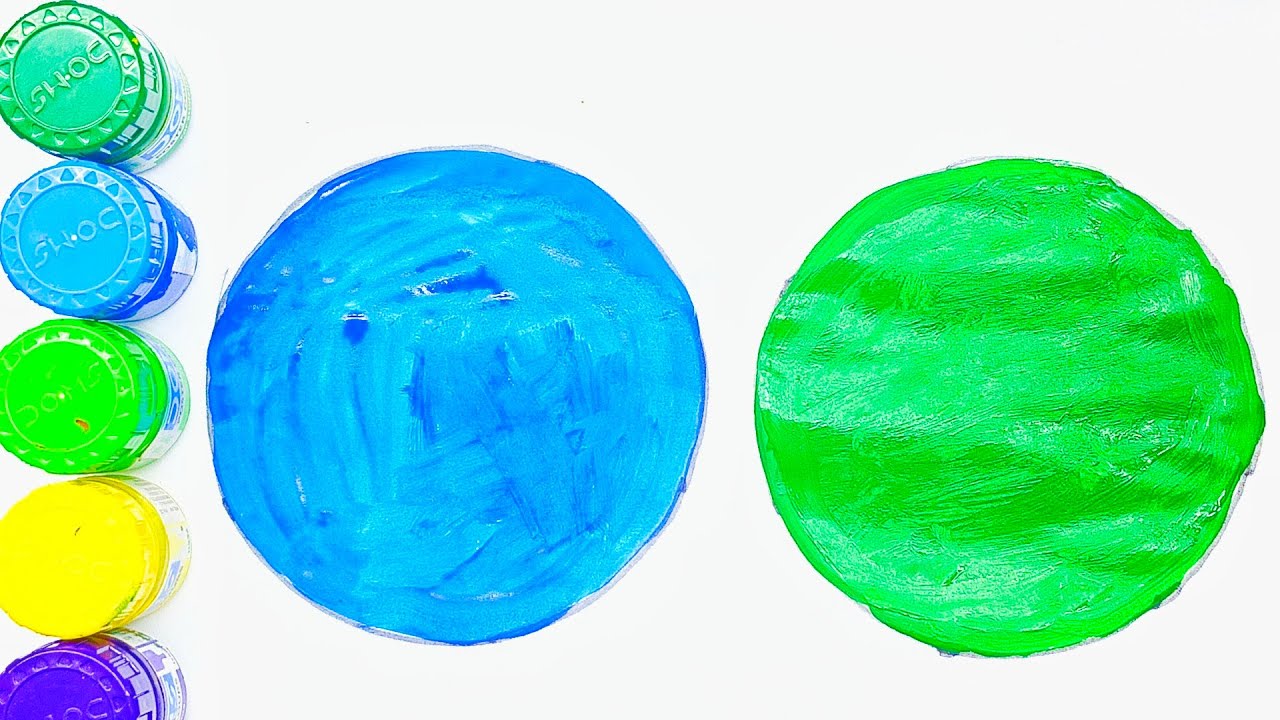 How To Draw A Double Circle Drawing// And Colour Painting Chitra//Step ...