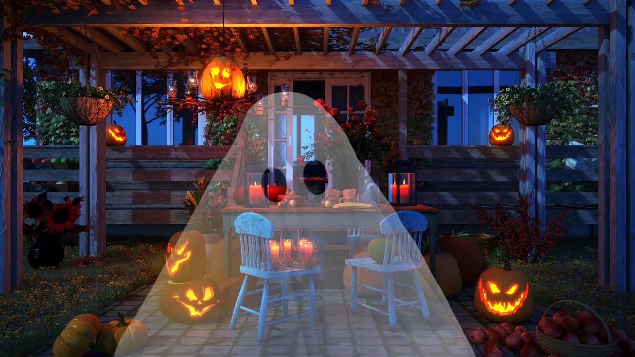 Ambiente aterrador de Halloween Casa encantada con sonidos ...